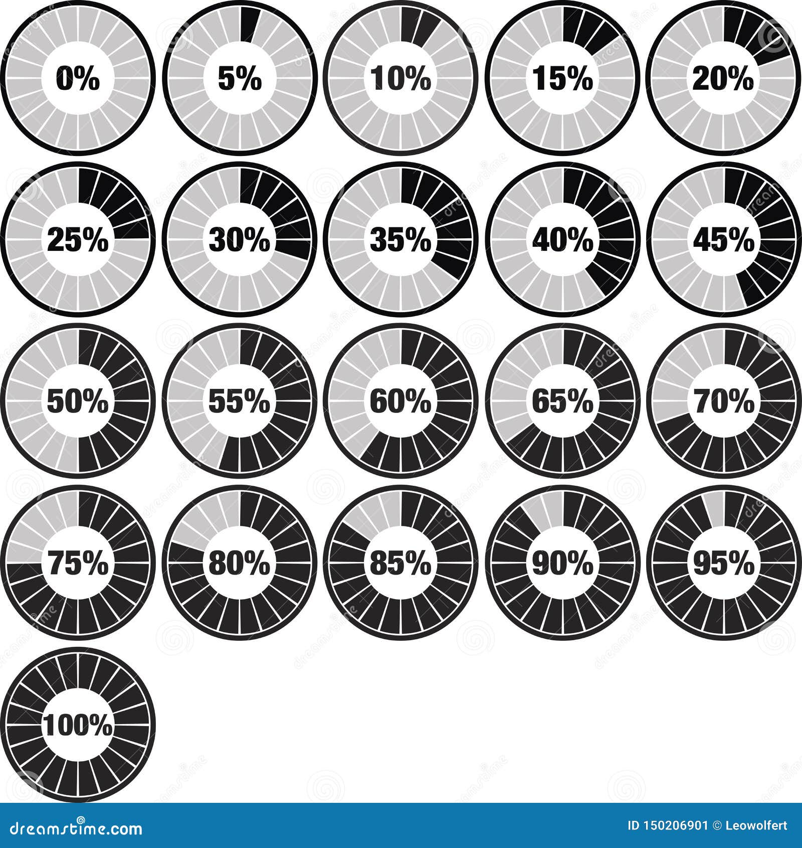 Upload Circles Counting in Steps of 5 Percent Stock Vector ...
