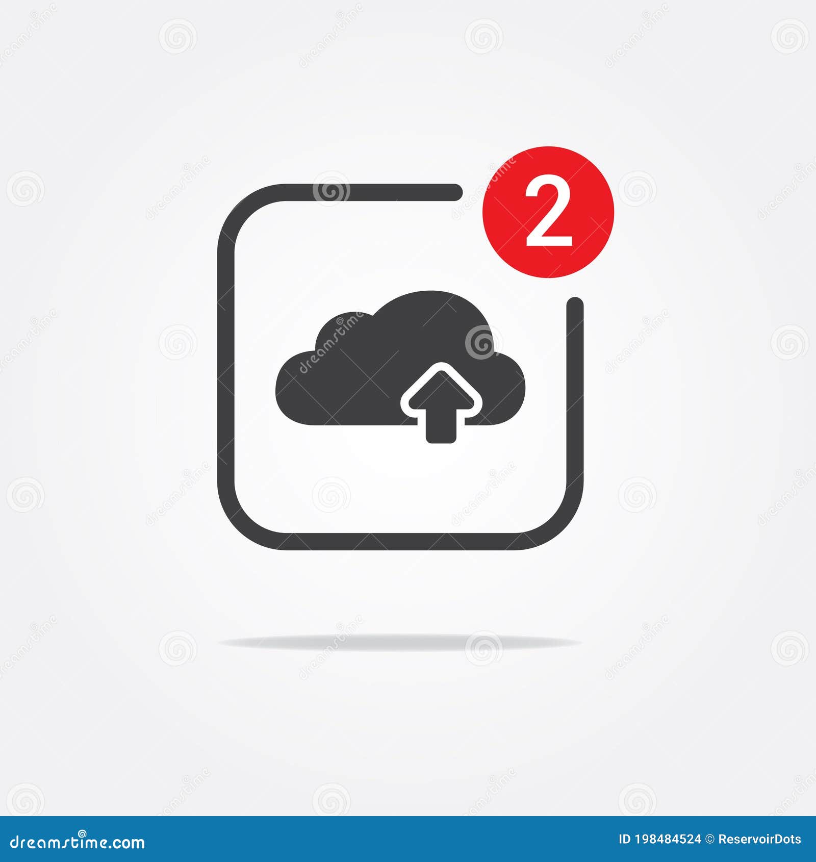 Upload Cloud Notification Icon Stock Vector - Illustration of internet ...
