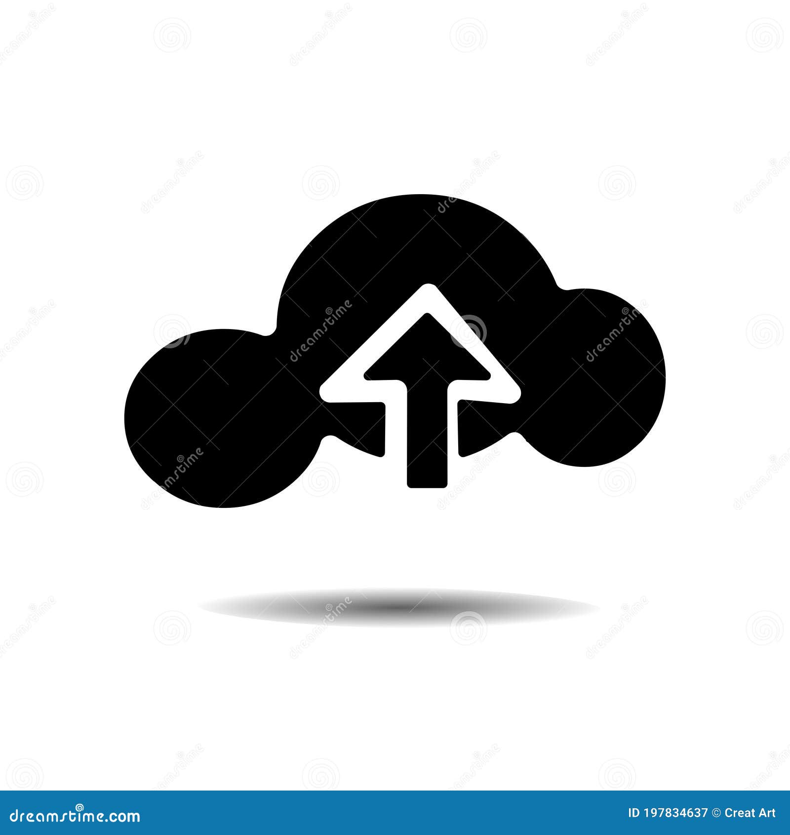 Upload Cloud Icon Up Load Server Data Storage Backup Internet Connection Shape Vector Clipart ...