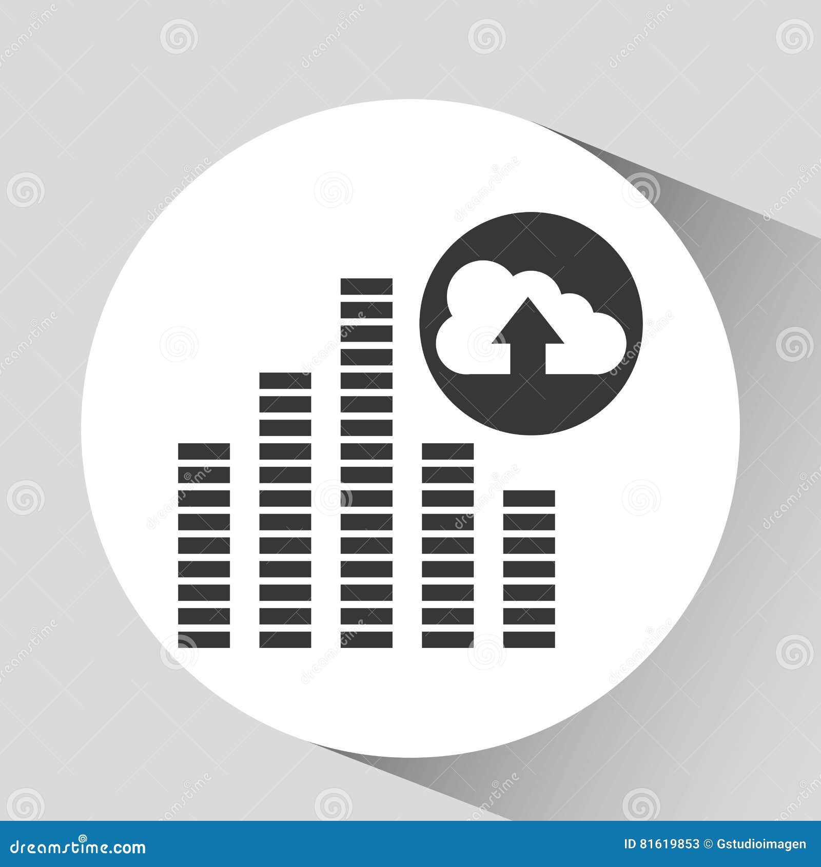 Upload Cloud Sound Frequency Stock Vector - Illustration of electronic ...