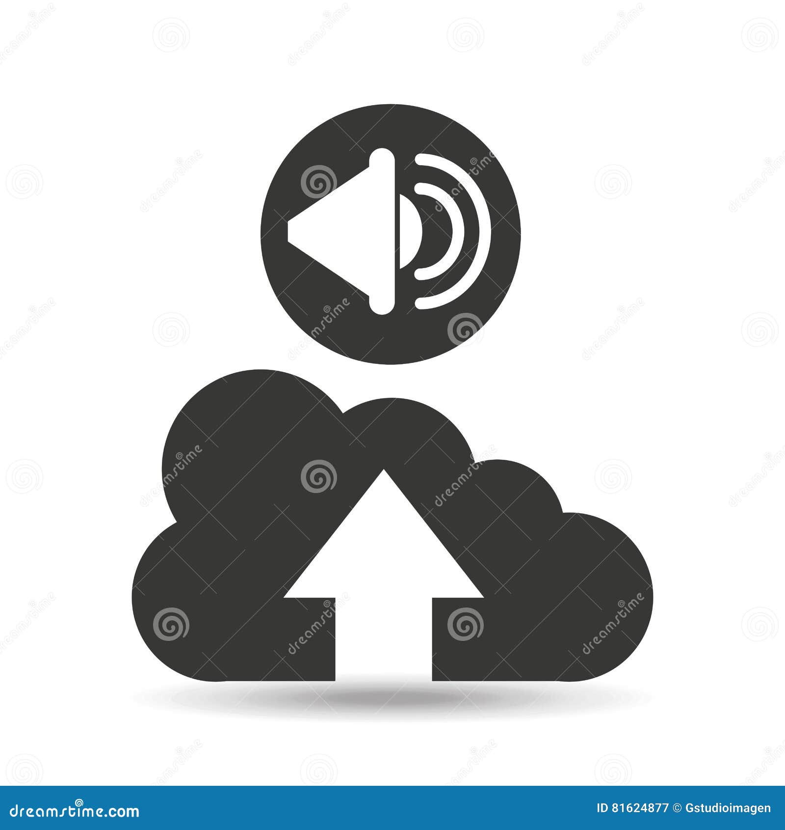 Upload cloud sound speaker stock vector. Illustration of cloud - 81624877