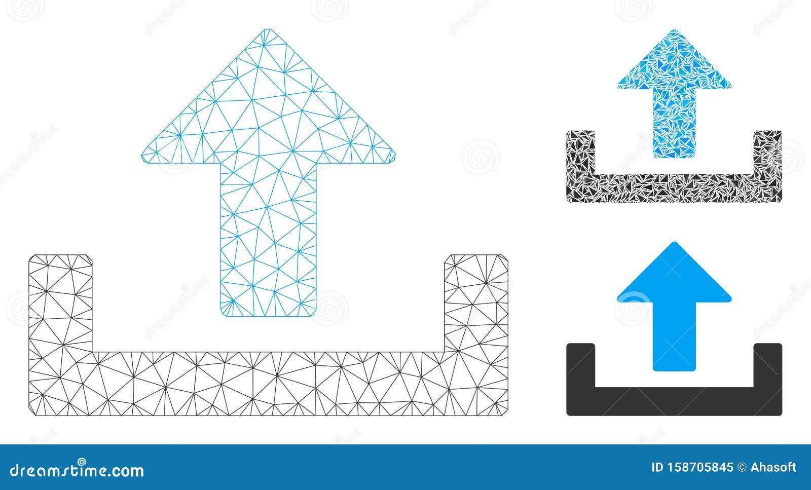 Upload Container Vector Mesh 2D Model and Triangle Mosaic Icon Stock ...