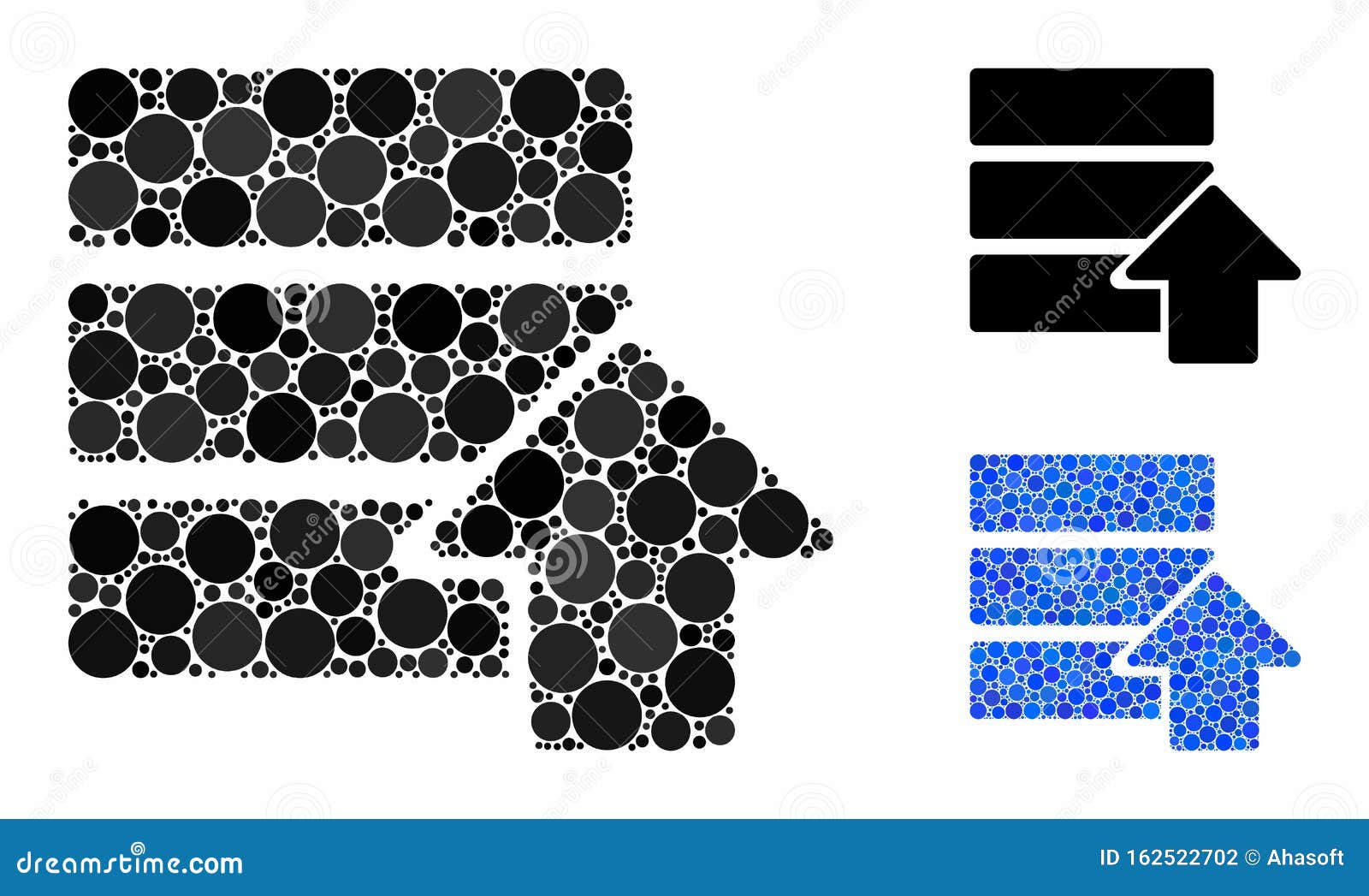 Upload Database Composition Icon of Round Dots Stock Vector ...