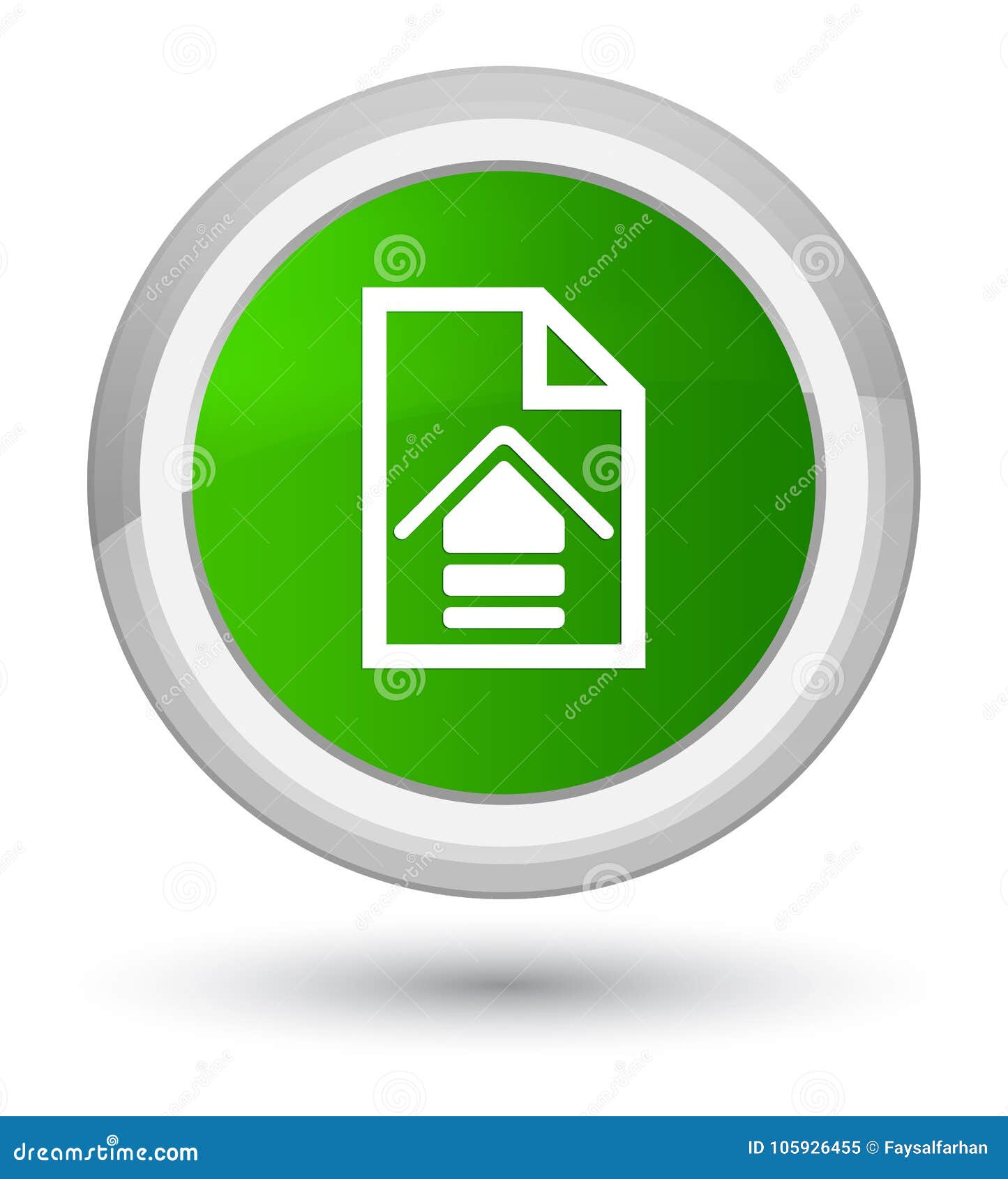 Upload Document Icon Prime Green Round Button Stock Illustration ...