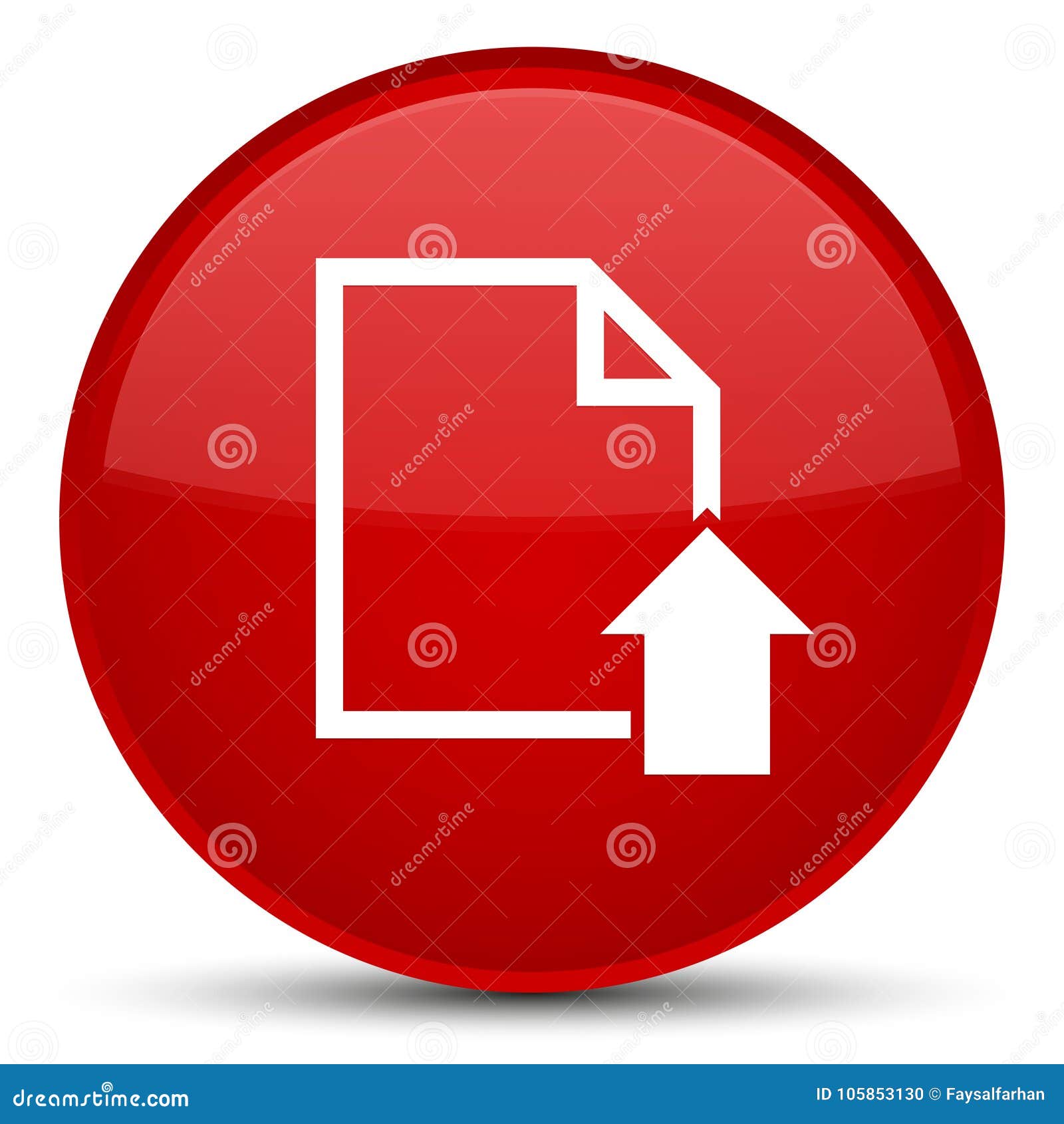 Upload Document Icon Special Red Round Button Stock Illustration ...