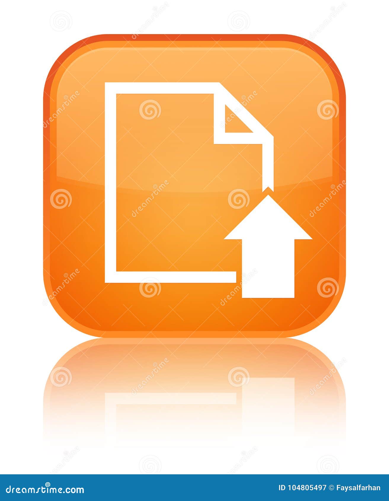 Upload Document Icon Special Orange Square Button Stock Illustration ...