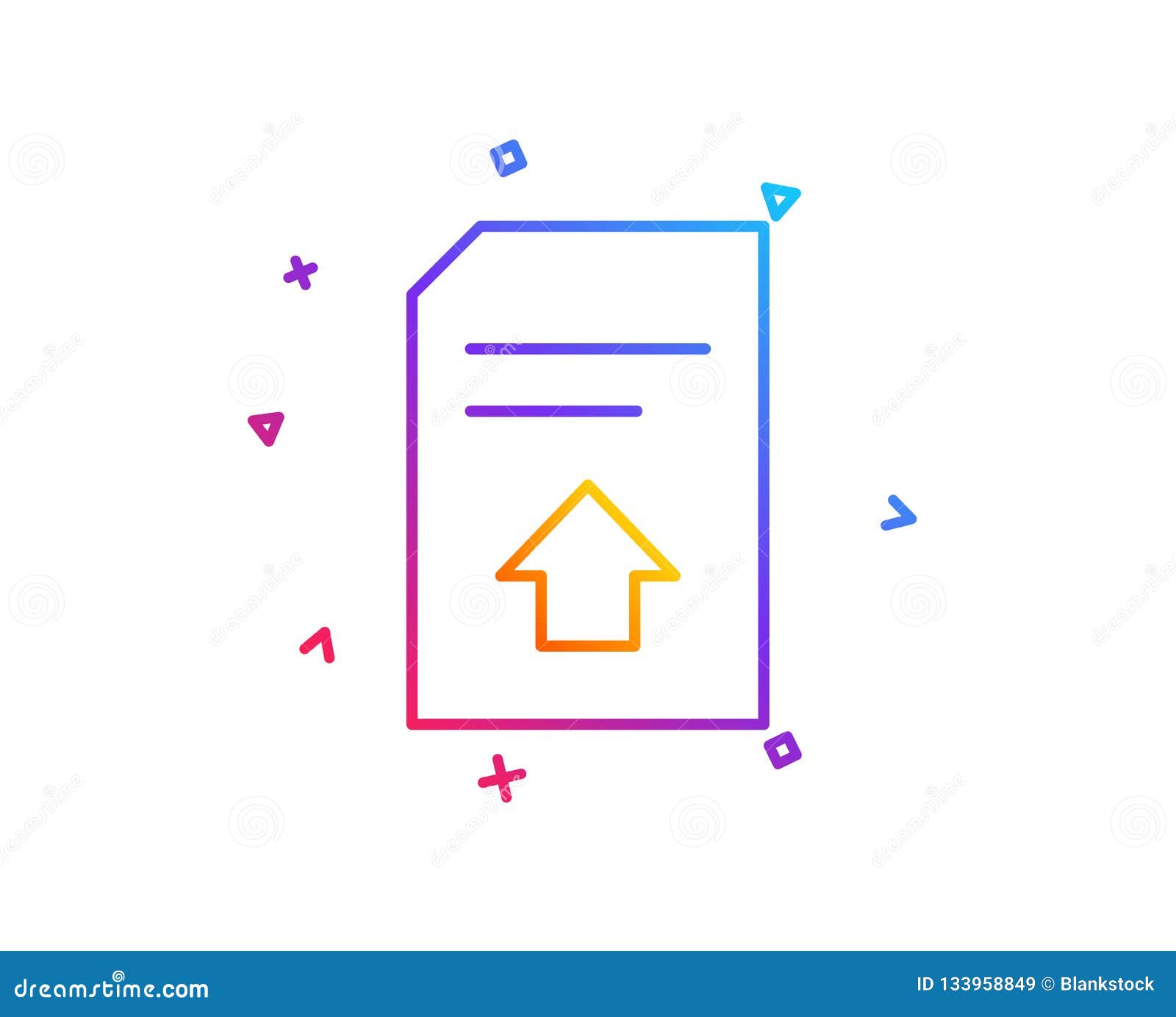 Upload Document Line Icon. File Sign. Vector Stock Vector ...