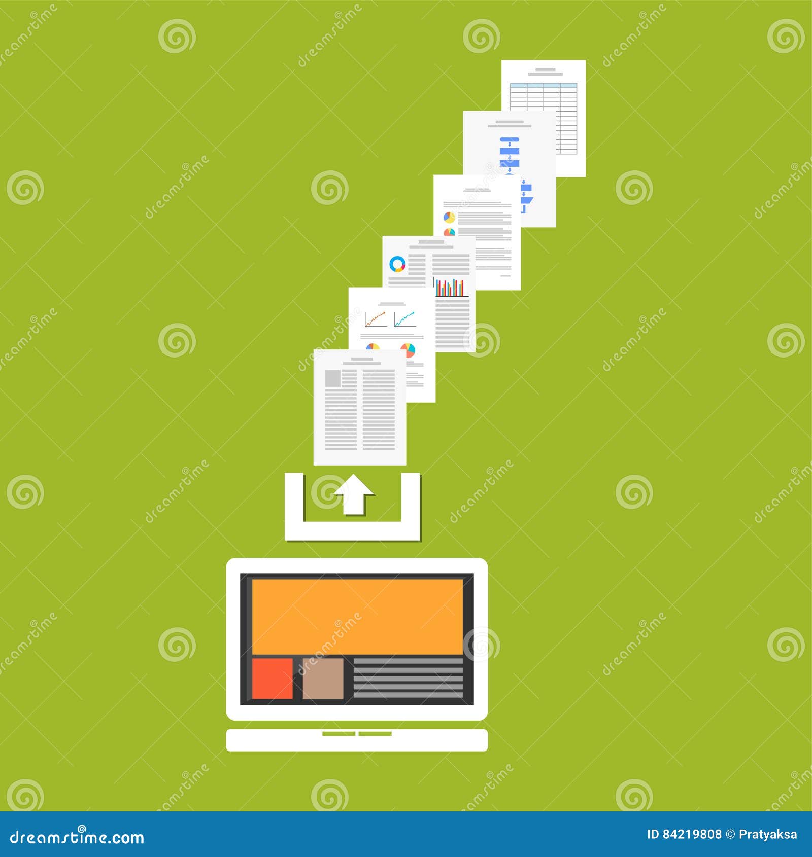 Upload Documents or Files To the Internet. Upload Process Concept Stock ...