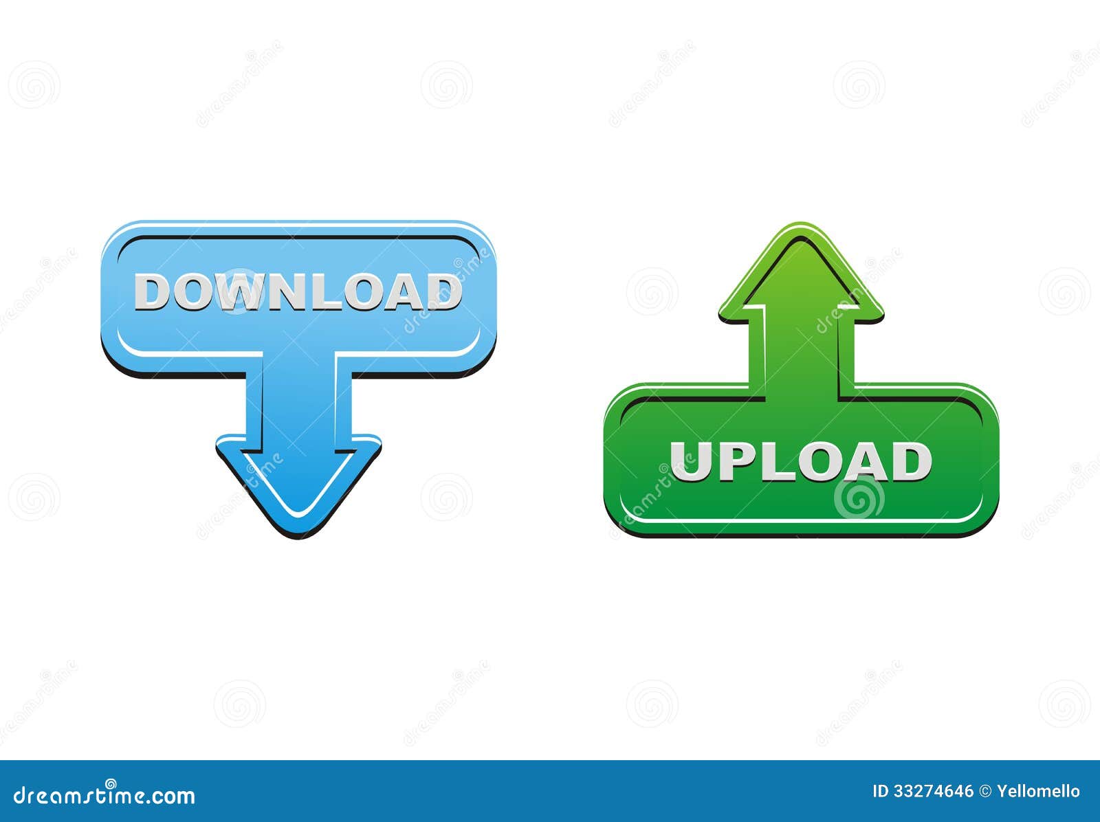 Upload and Download Buttons - Green and Blue Stock Illustration ...