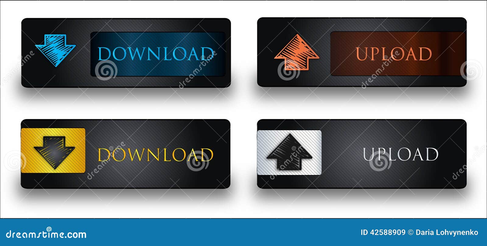 Upload, download buttons stock vector. Illustration of advertising ...