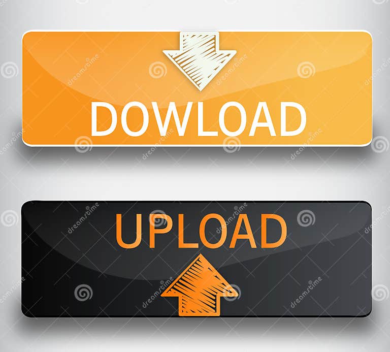 Upload, download buttons stock illustration. Illustration of graphic ...