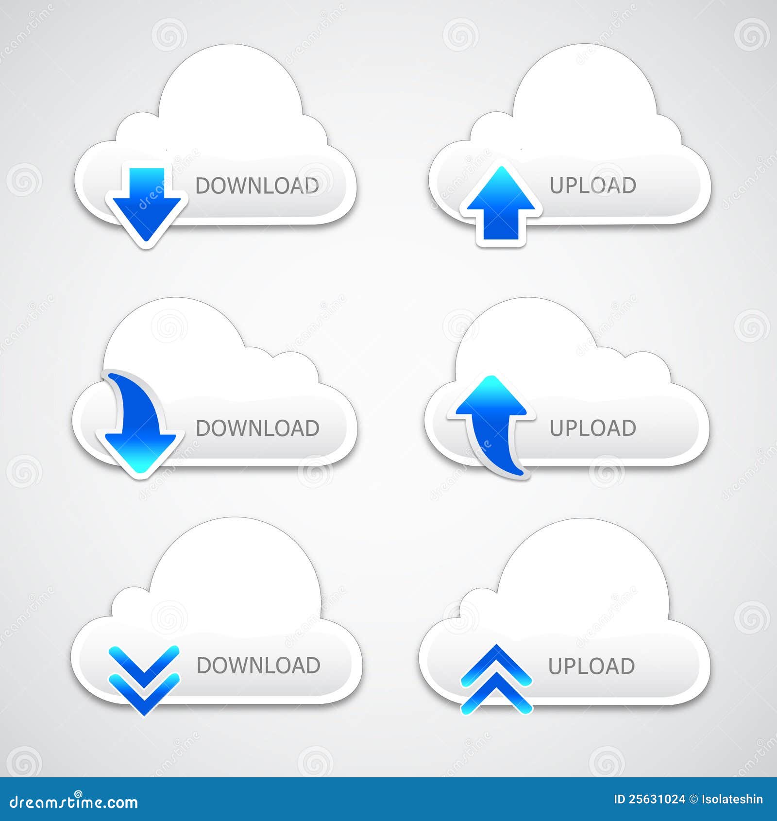 Upload-Download Cloud Button Stock Vector - Illustration of blue ...