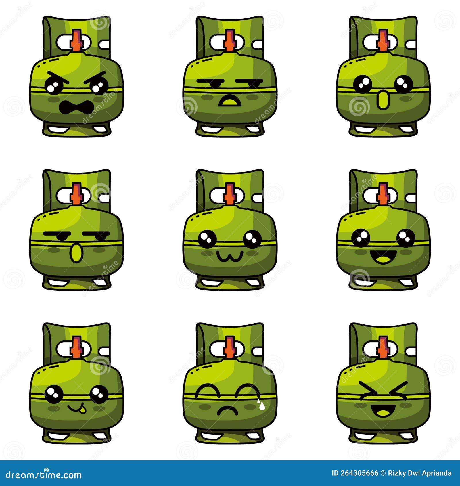 Emoticon LPG Gas All Set Badmood Design Vector Stock Vector ...