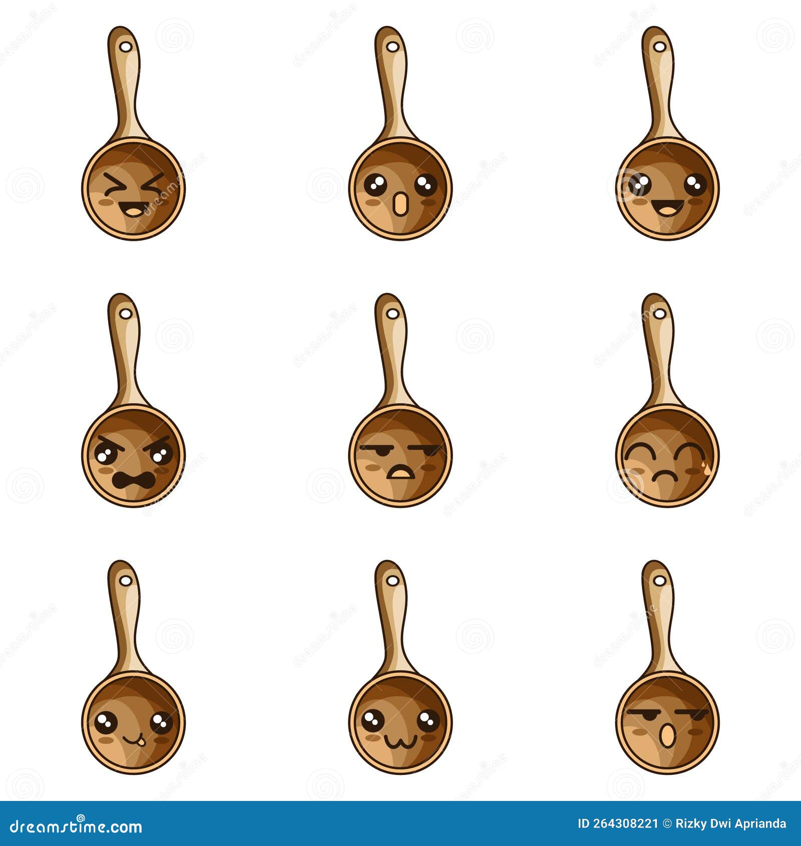 Emoticon Spoon All Set Design Vector Illustration Stock Vector ...