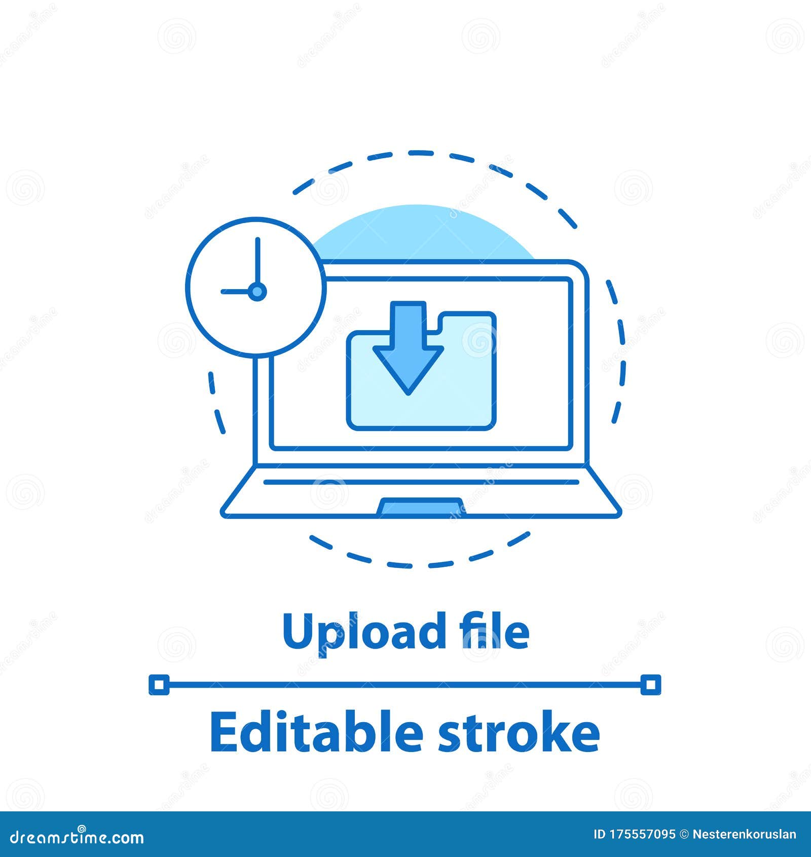 Upload file concept icon stock vector. Illustration of laptop - 175557095