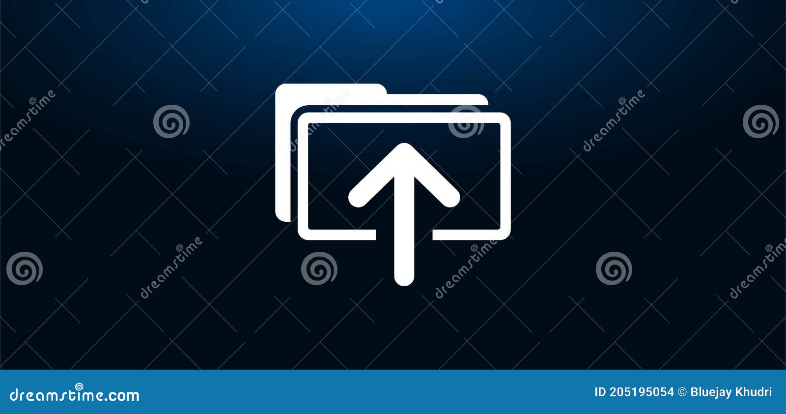 Upload Files Icon Crystal Blue Banner Background Stock Illustration ...
