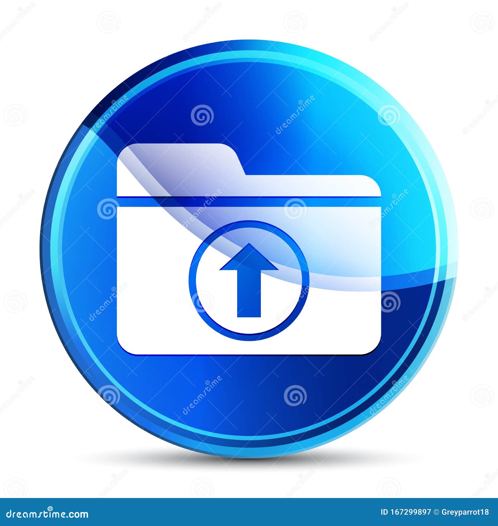 Upload Files Icon Glassy Vibrant Sky Blue Round Button Illustration ...