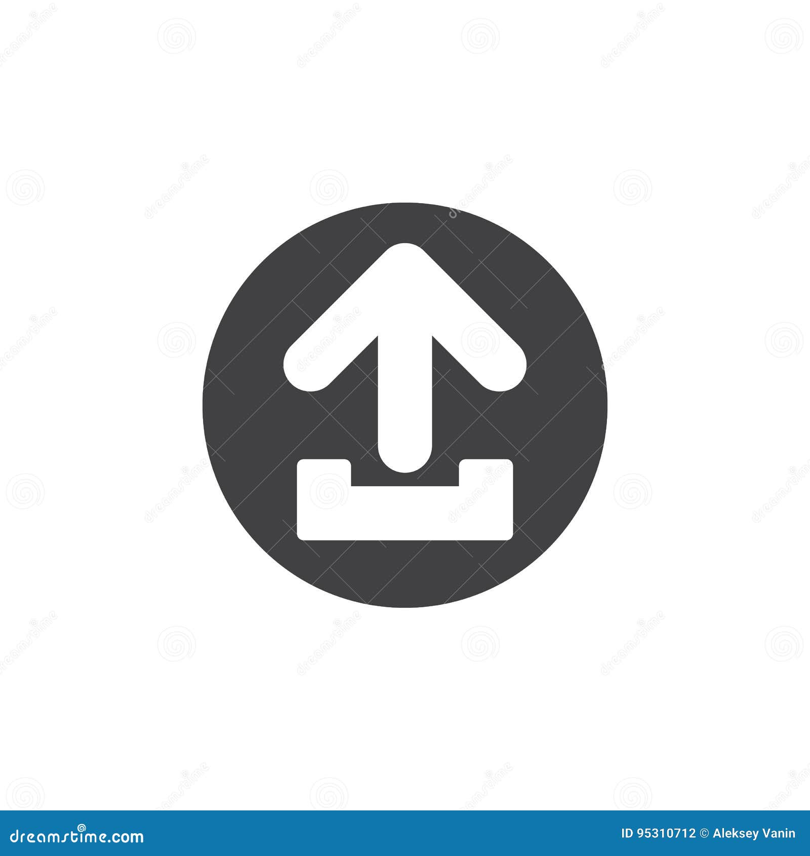 Upload Flat Icon. Round Simple Button, Circular Vector Sign Stock Vector - Illustration of ...