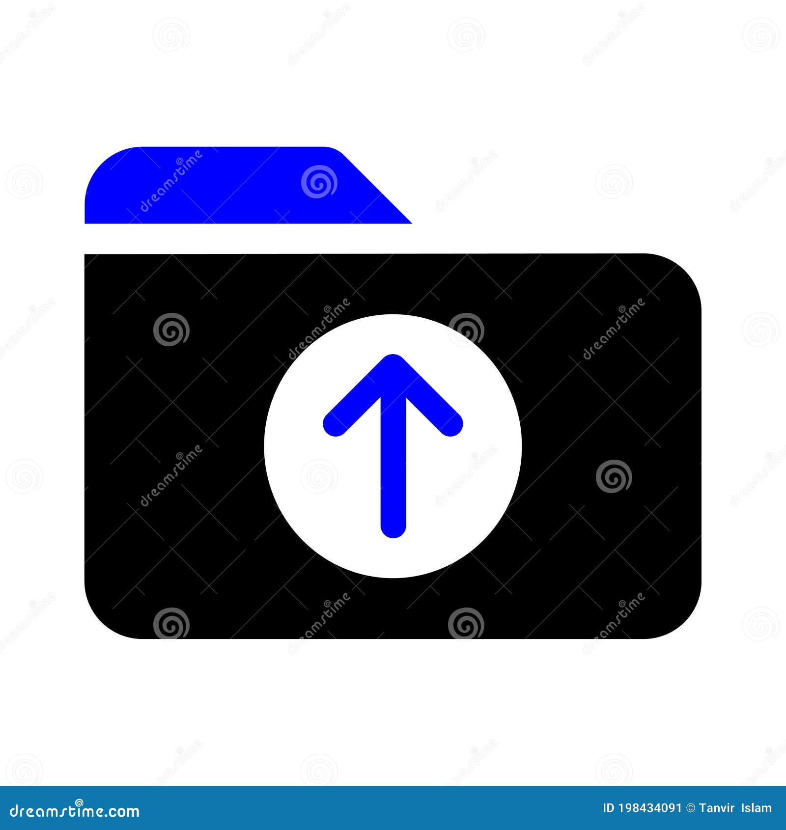 Upload folder Icon stock vector. Illustration of work - 198434091