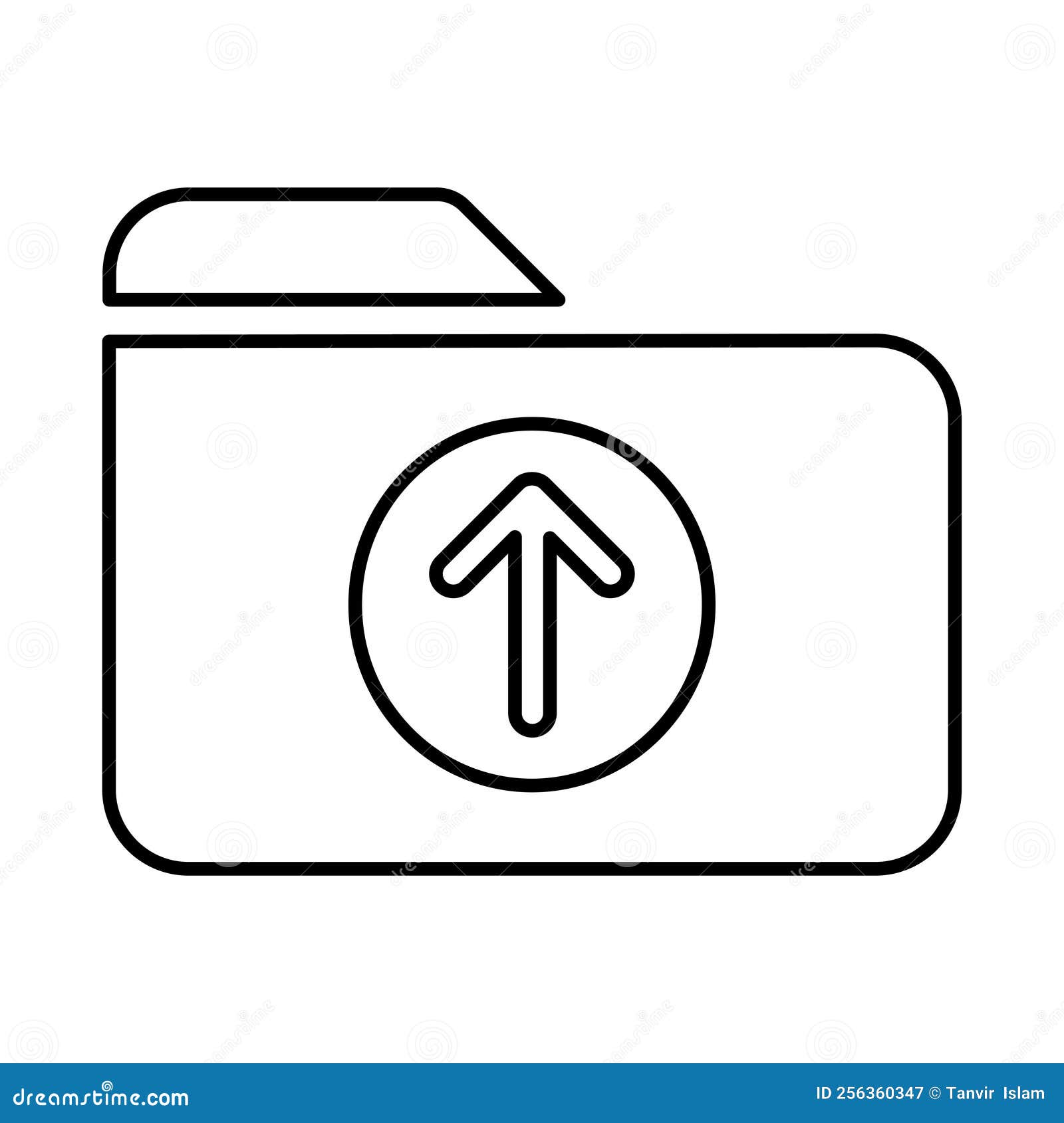 Upload folder Icon stock vector. Illustration of document - 256360347