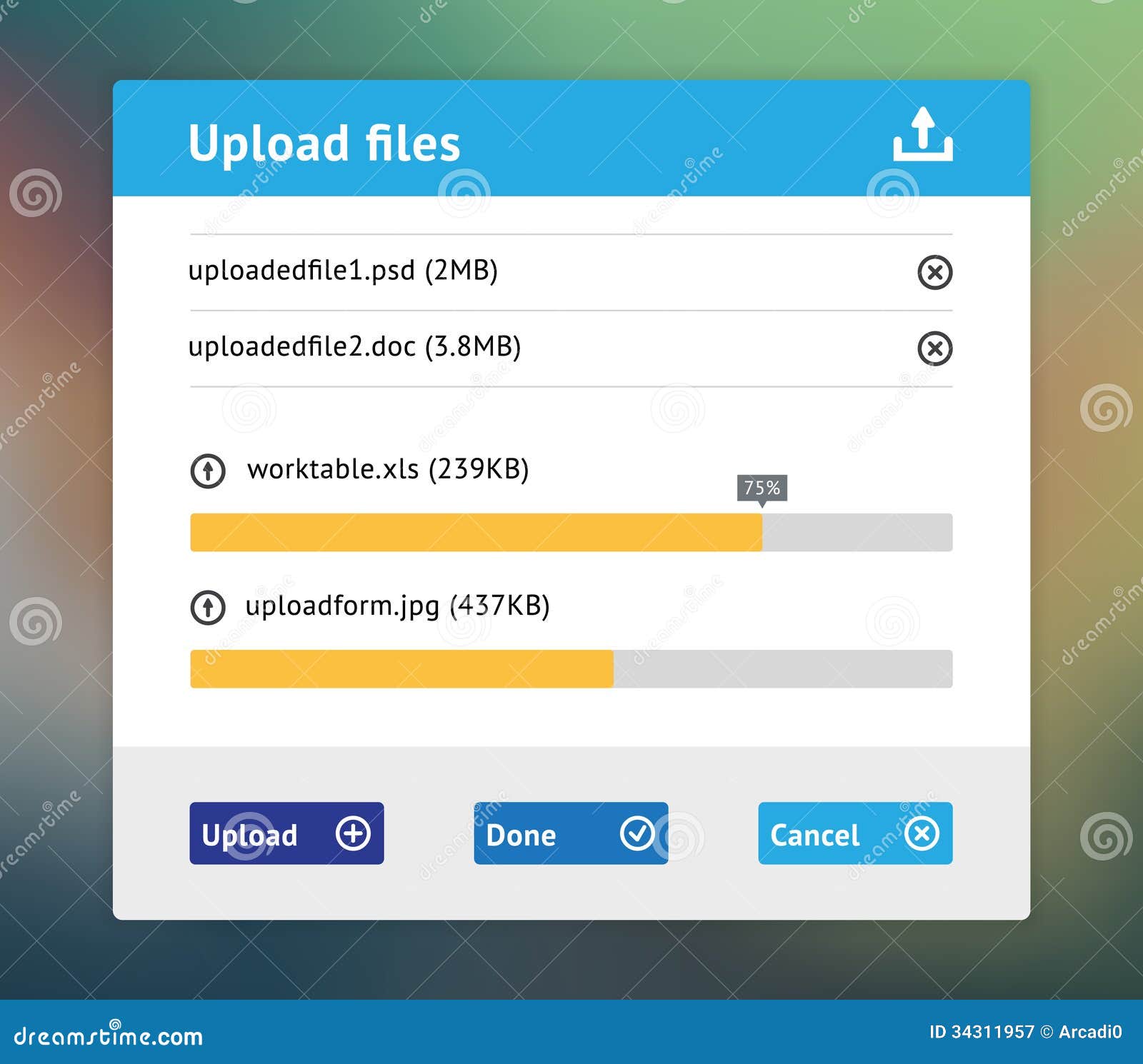 Upload gebruikersinterface vector illustratie. Illustratie bestaande ...