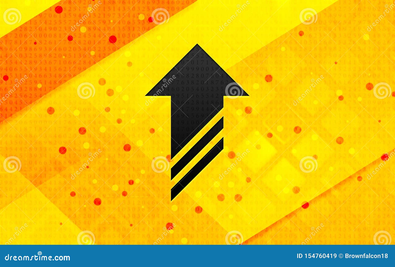 Upload Icon Abstract Digital Banner Yellow Background Stock Image ...