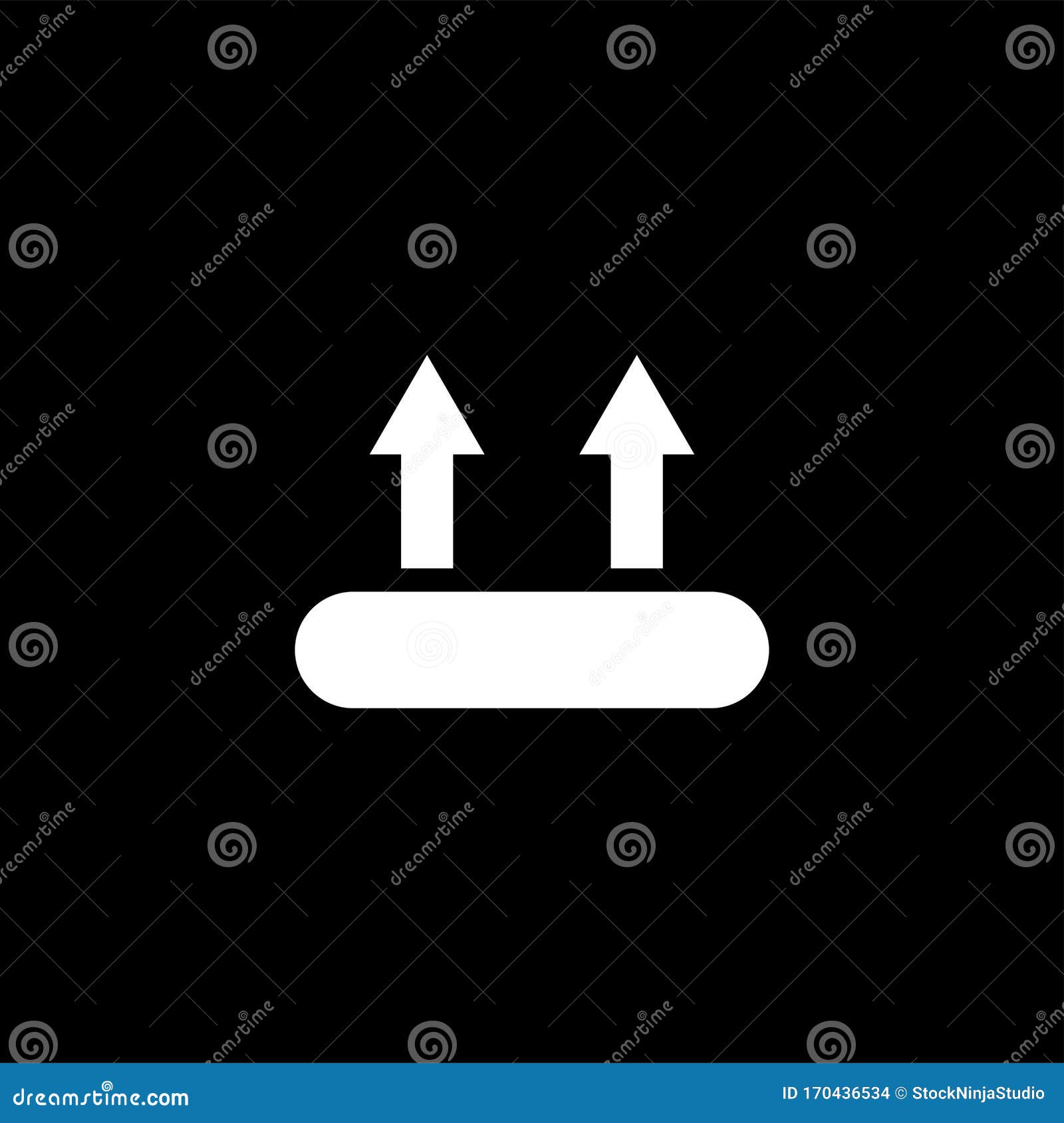 Upload Icon on Black Background. Black Flat Style Vector Illustration ...