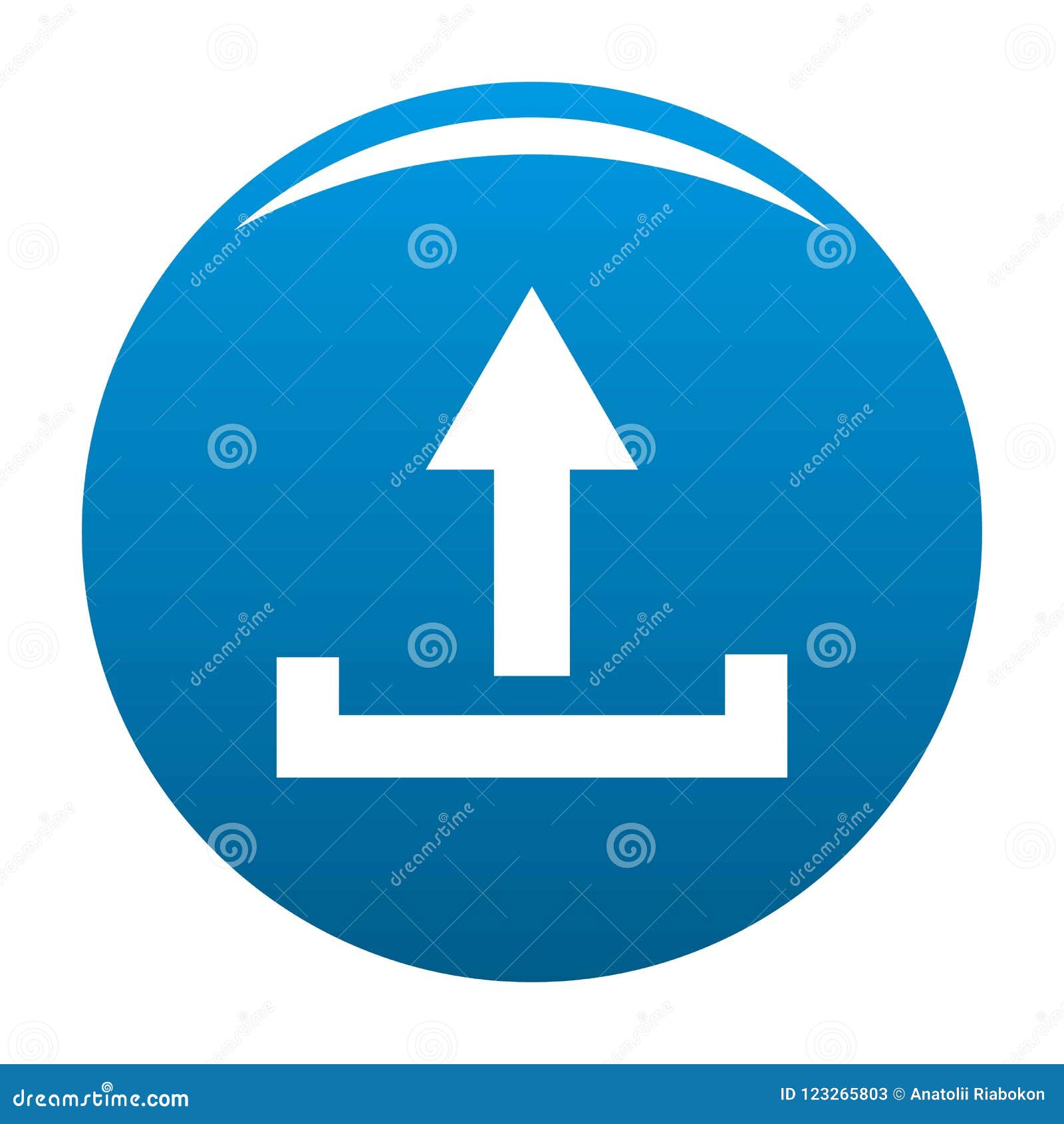 Upload icon blue stock illustration. Illustration of design - 123265803