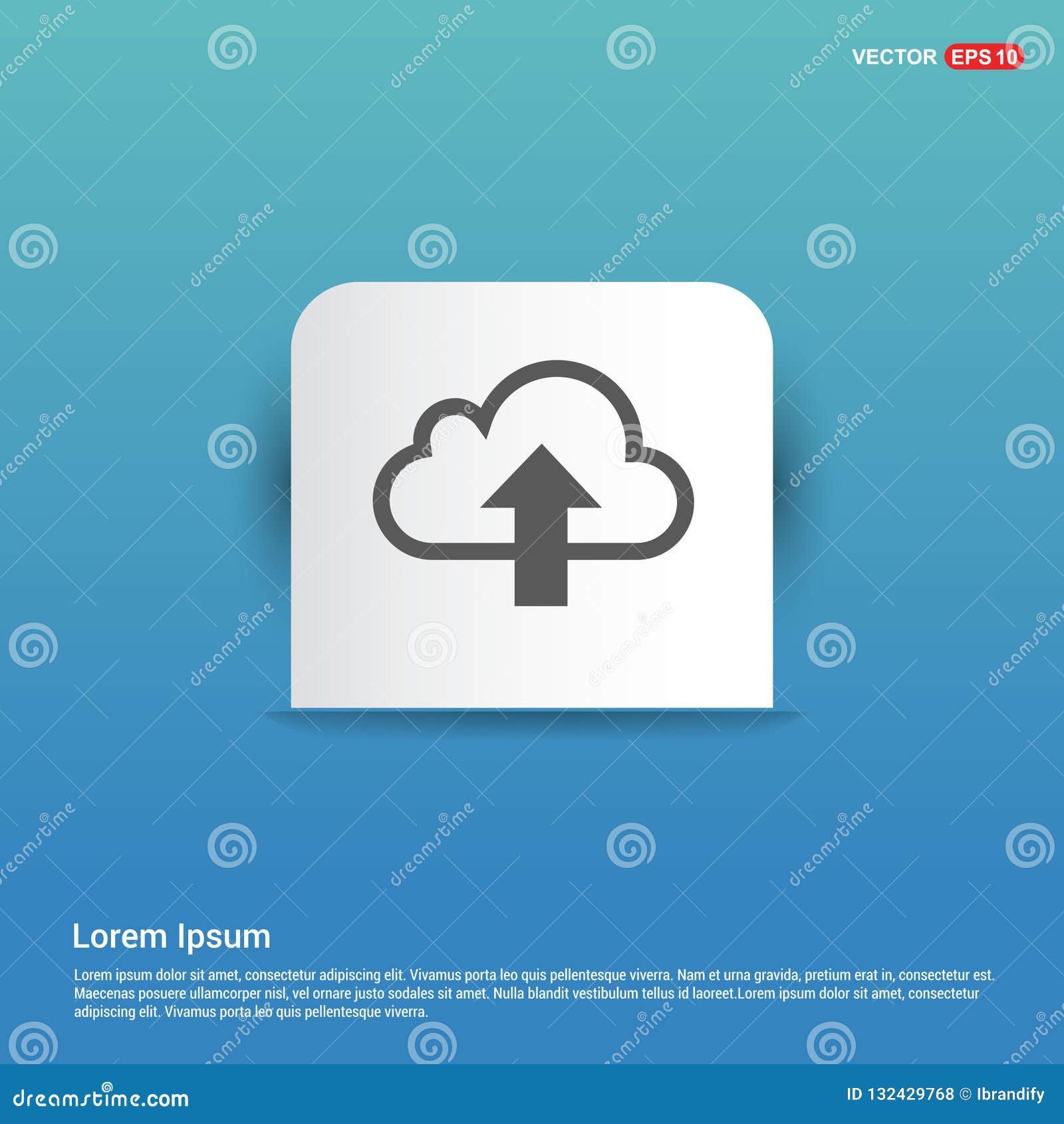 Upload Icon - Blue Sticker Button Stock Vector - Illustration of ...