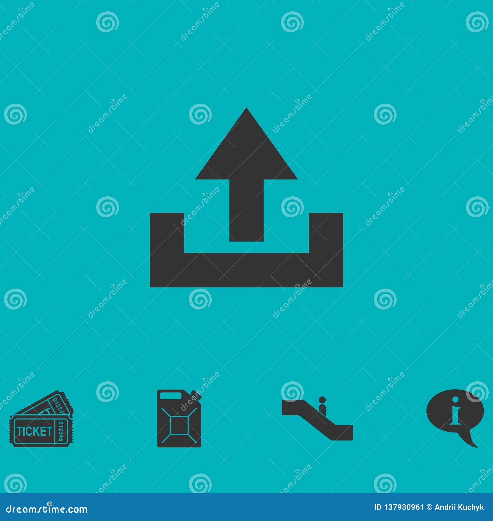 Upload icon flat stock vector. Illustration of bussiness - 137930961