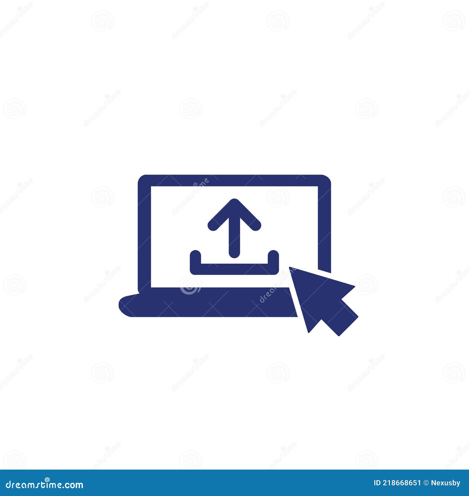 Upload Icon with Laptop on White Stock Vector - Illustration of upload ...