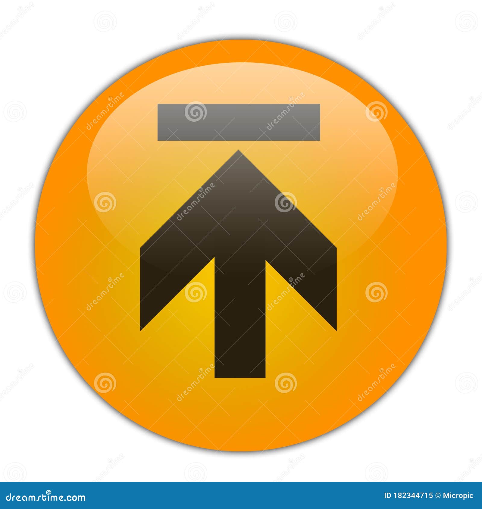 Upload Icon on Orange Gradient Crystal Button Stock Illustration ...