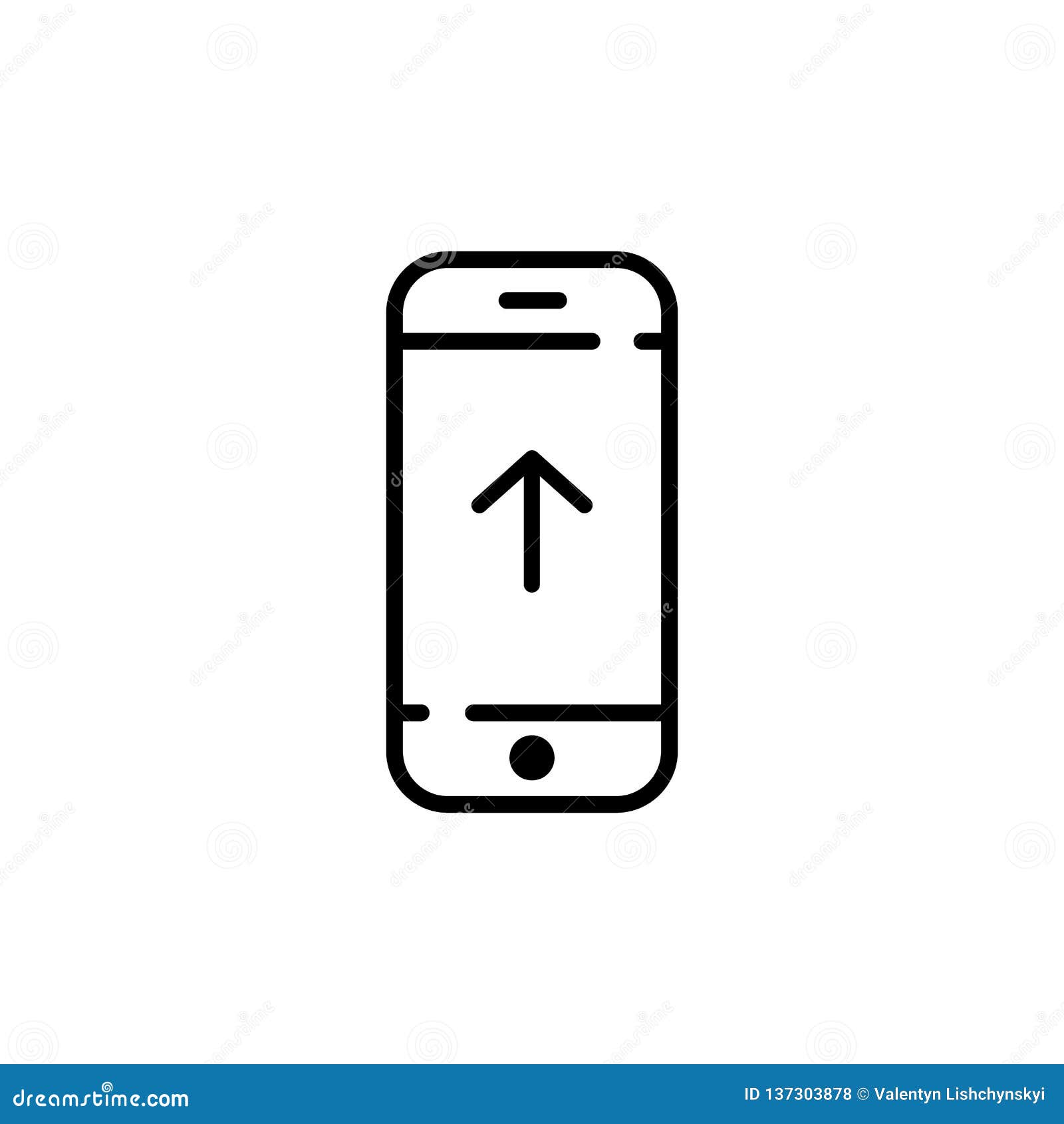 Upload Icon on Screen Phone. Vector Flat Symbol EPS10 Stock ...