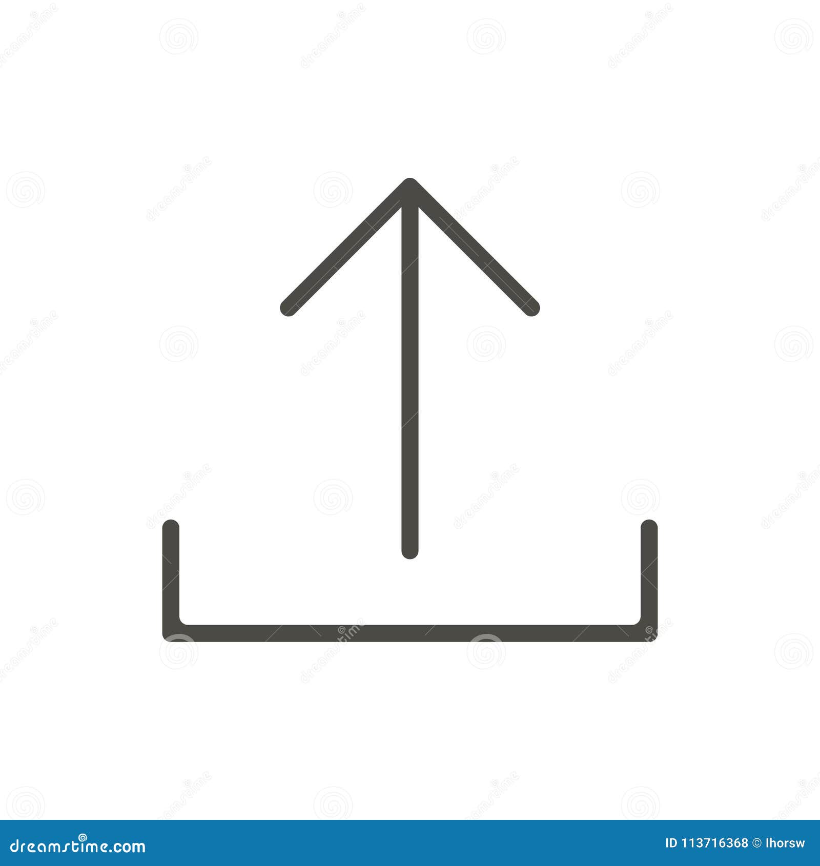 Upload Icon Vector. Line Uploading Symbol Stock Vector - Illustration ...