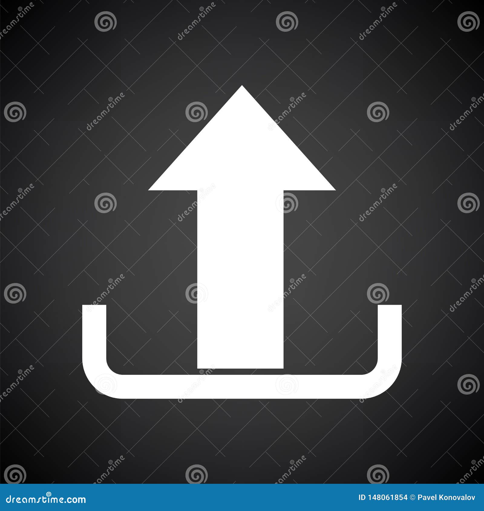Upload Icon stock vector. Illustration of flat, concept - 148061854