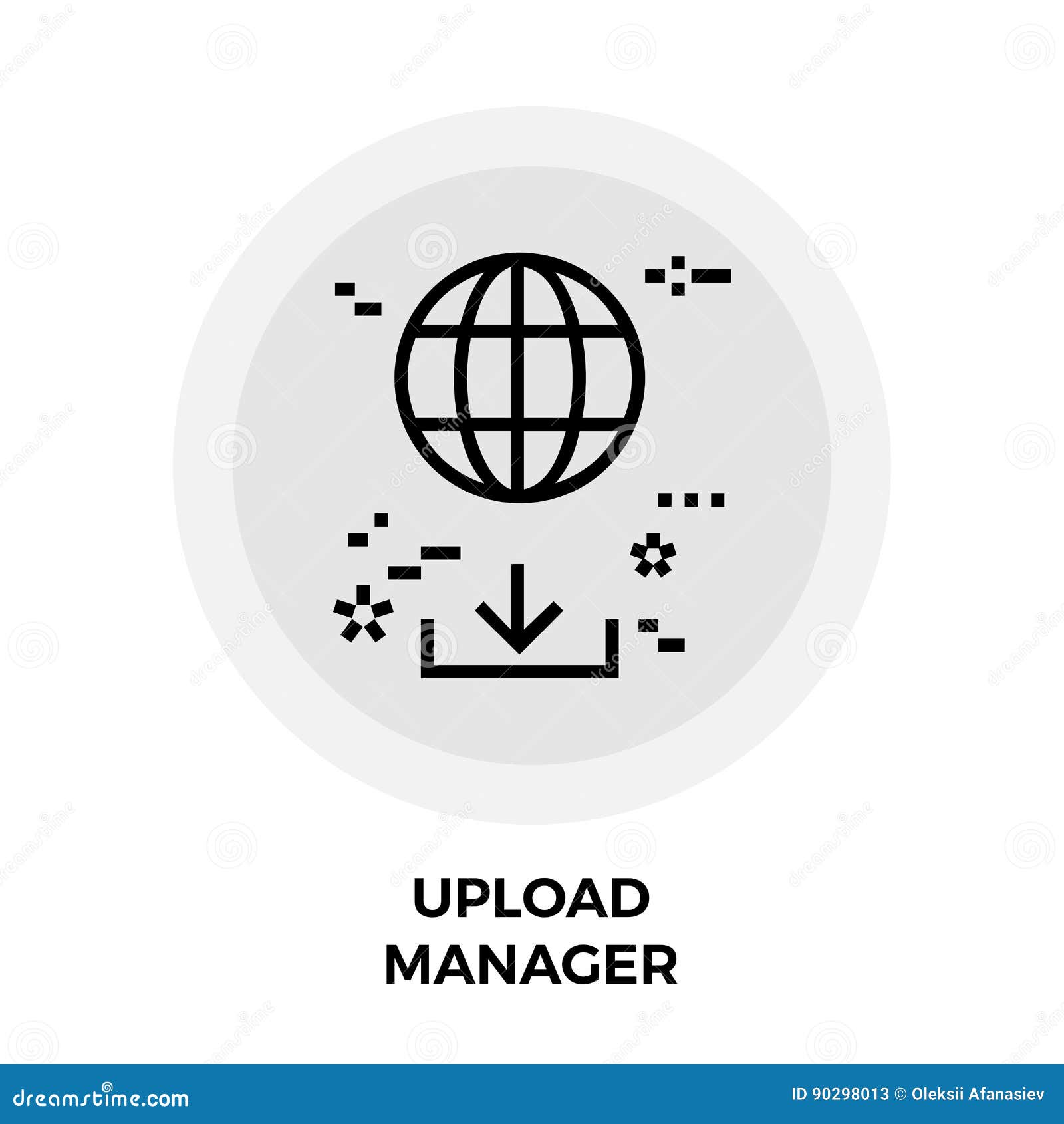 Upload Manager Line Icon stock vector. Illustration of downloading ...