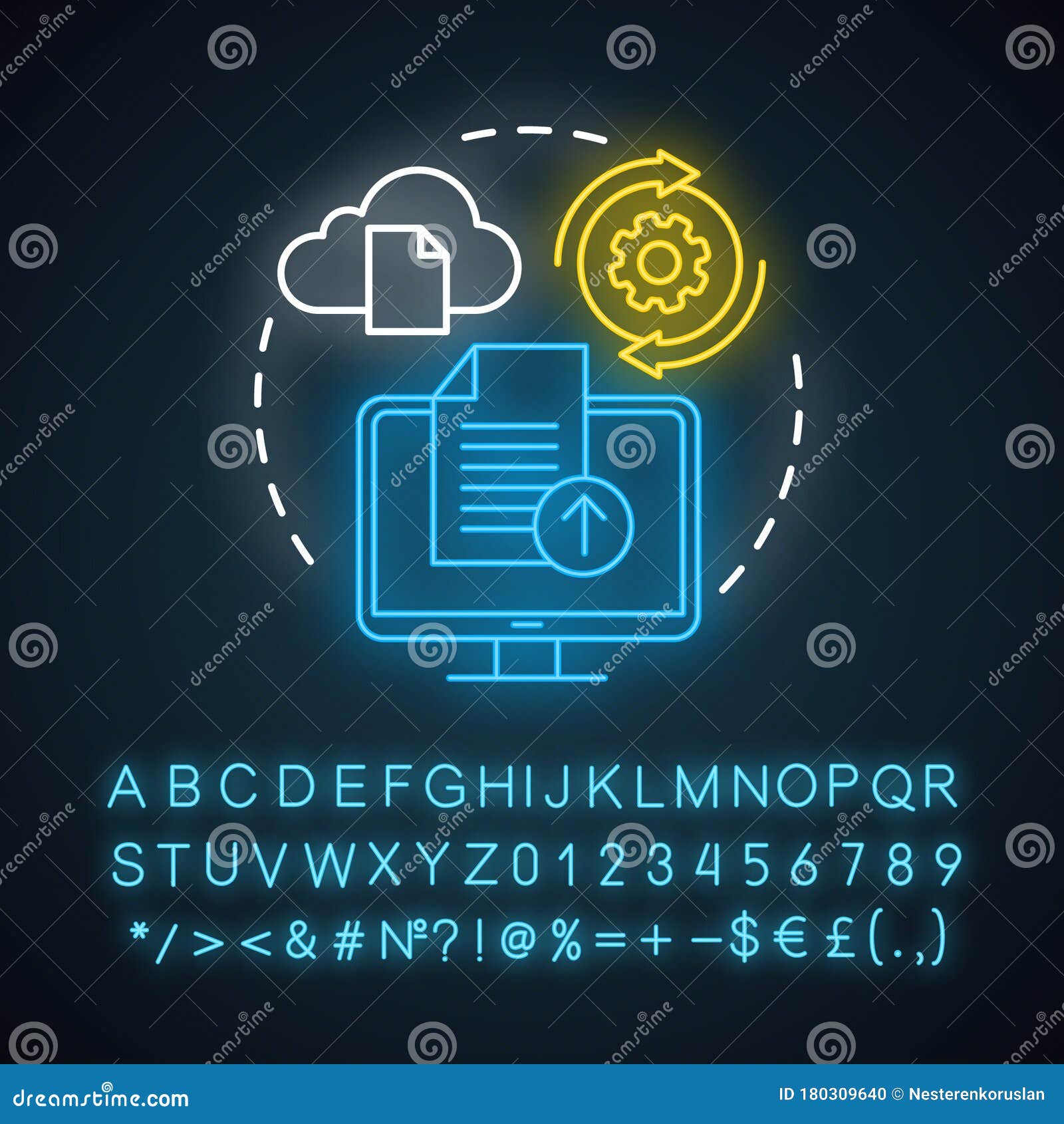 Upload Neon Light Concept Icon. Data Transfer Idea. Downloading and ... Upload Neon Light Concept Icon. Data Transfer Idea. Downloading and ...