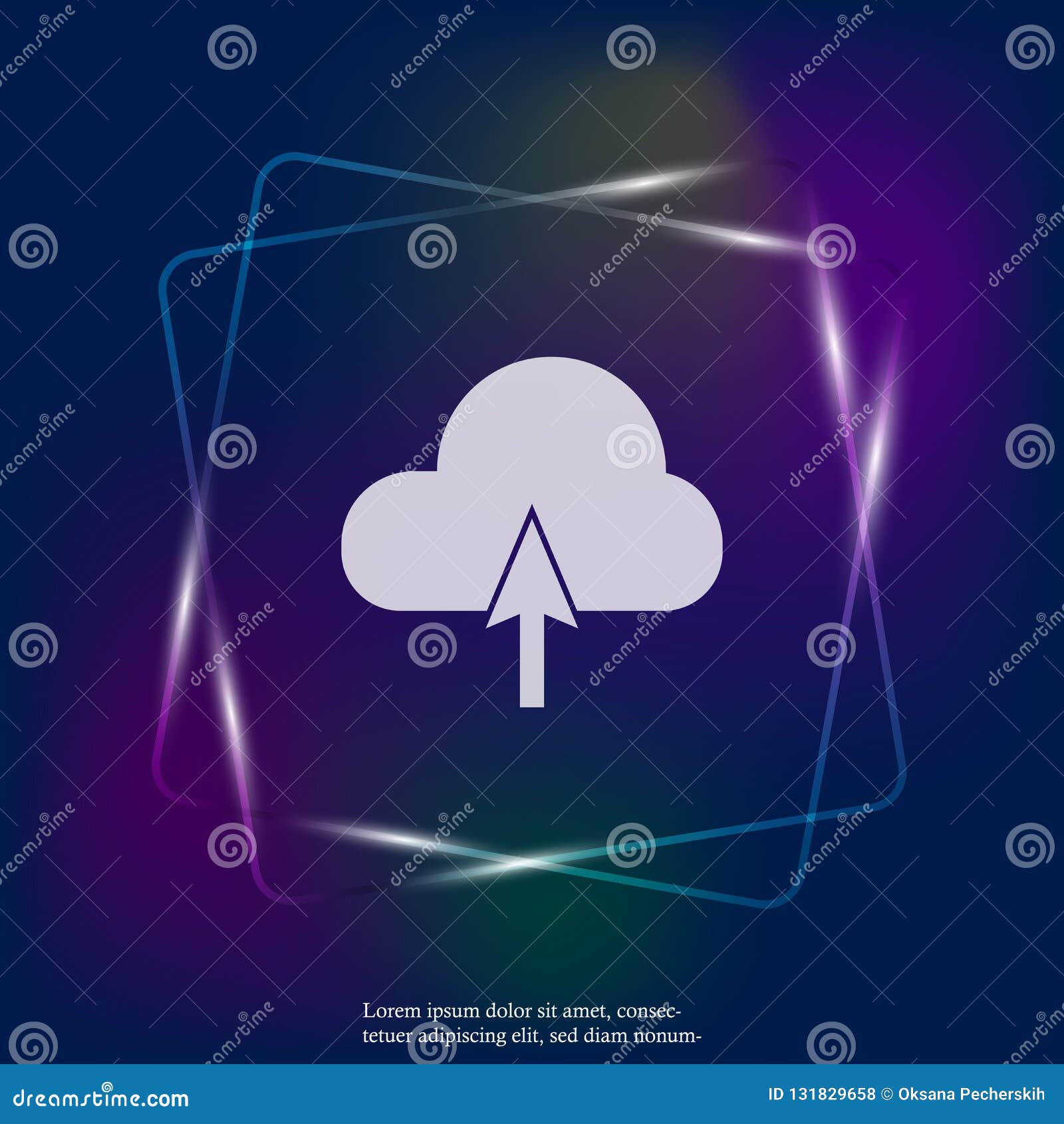 Upload Neon Light Icon. Load Symbol. Layers Grouped for Easy Editing ...