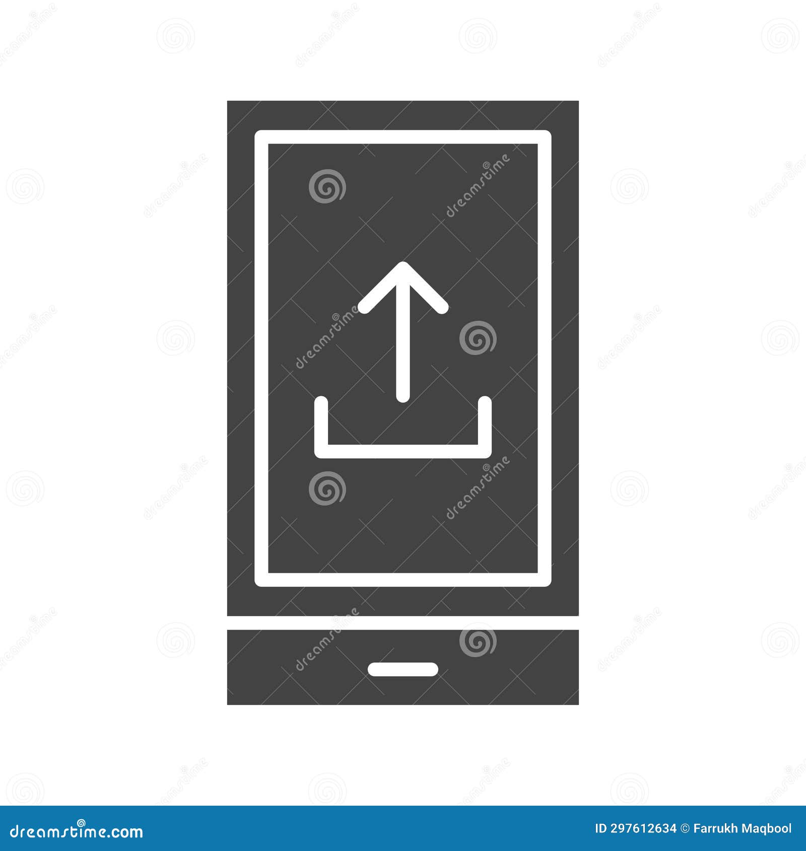 Upload from Phone Icon Vector Image. Stock Illustration - Illustration ...