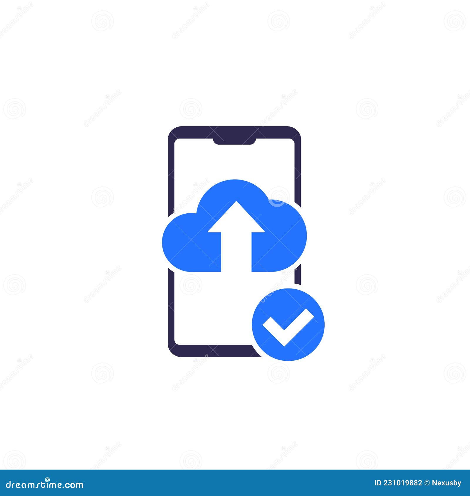 Upload with a Phone Icon on White Stock Vector - Illustration of button ...