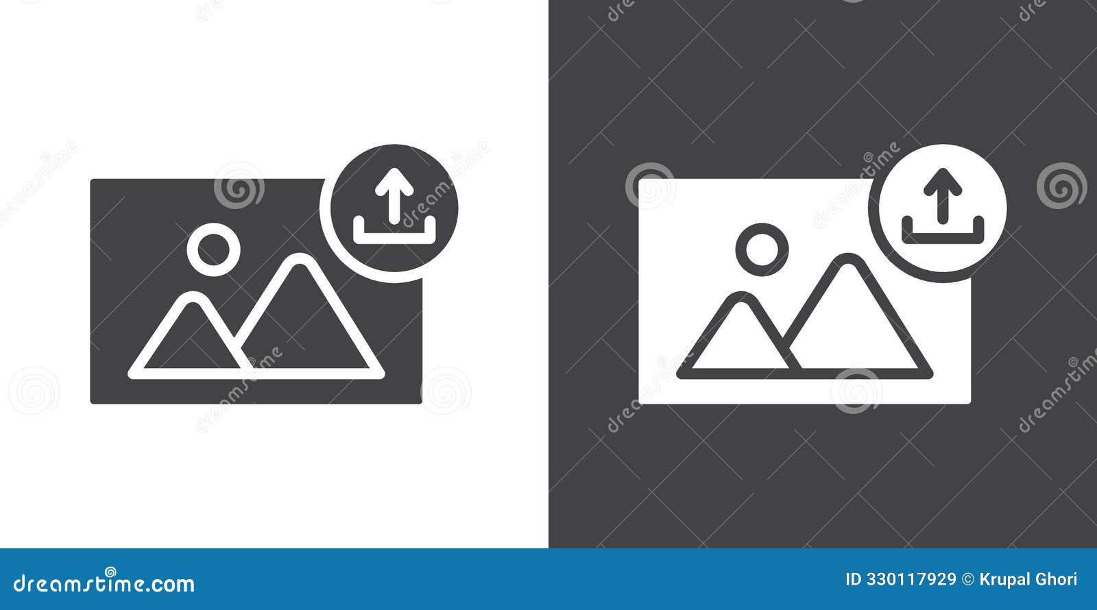 Upload Photo Icon Thin Line Illustration Set Stock Illustration ...