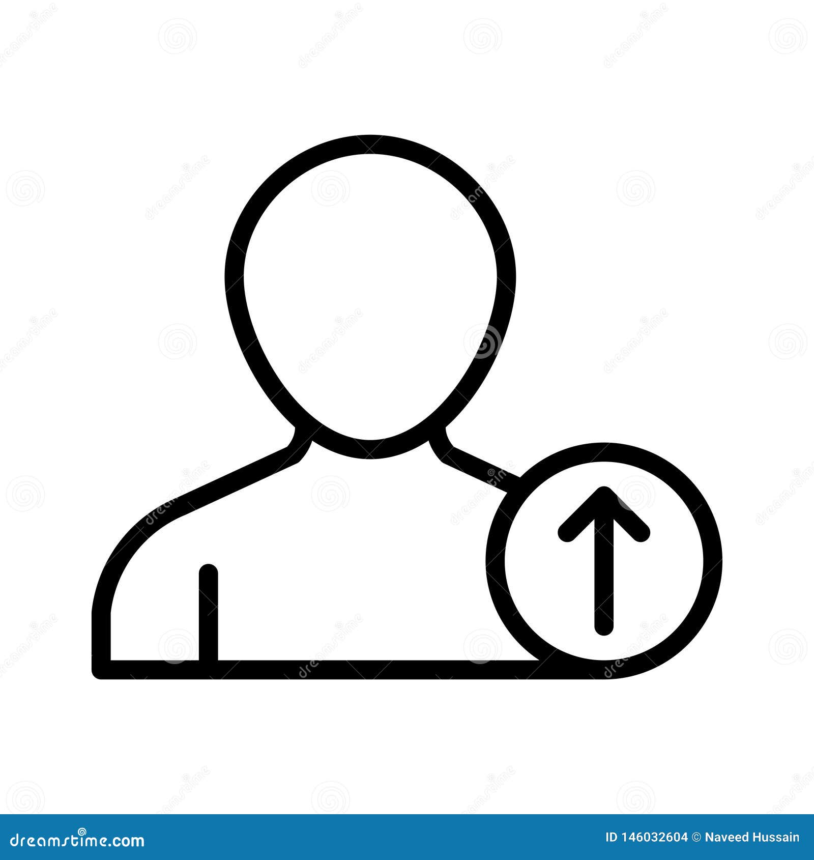 Upload Profile Thin Line Vector Icon Stock Vector - Illustration of ...