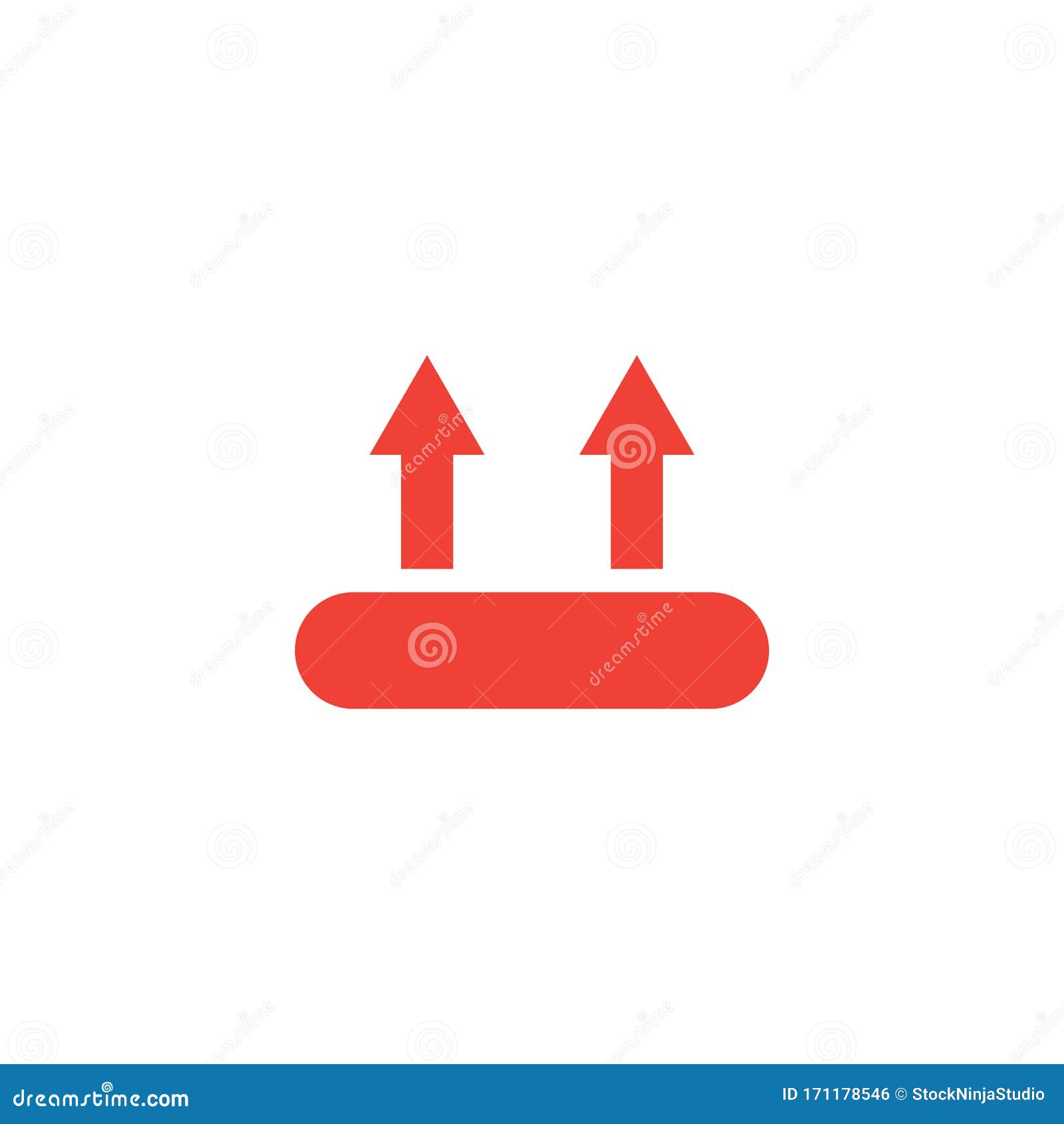 Upload Red Icon on White Background. Red Flat Style Vector Illustration ...