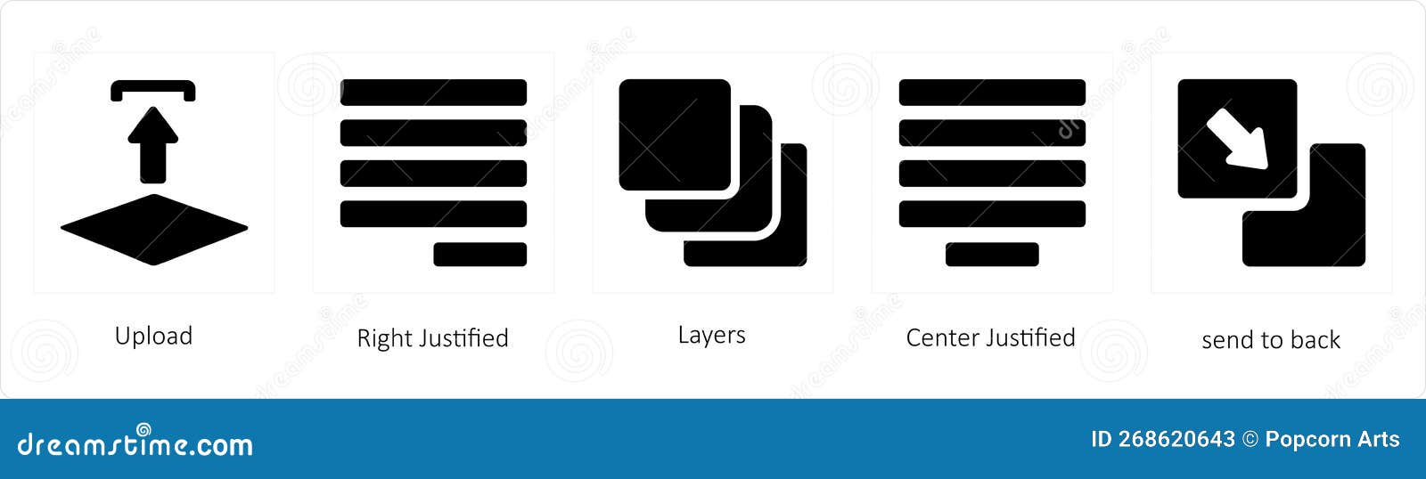 Upload, Right Justified, Layers Cartoon Vector | CartoonDealer.com ...