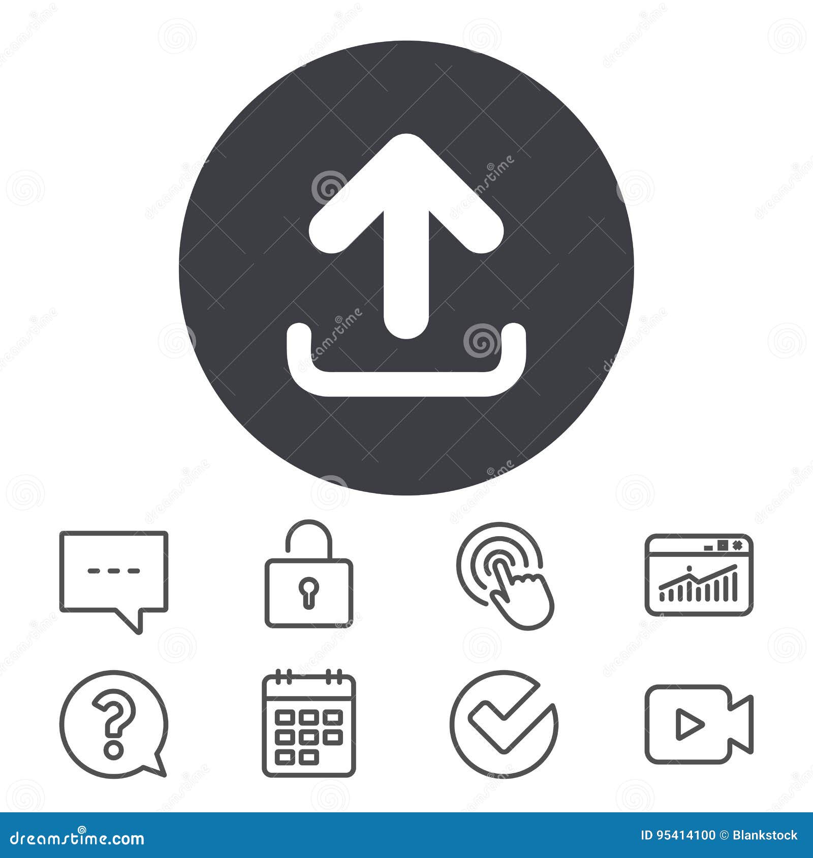 Upload Sign Icon. Load Symbol. Stock Vector - Illustration of click ...