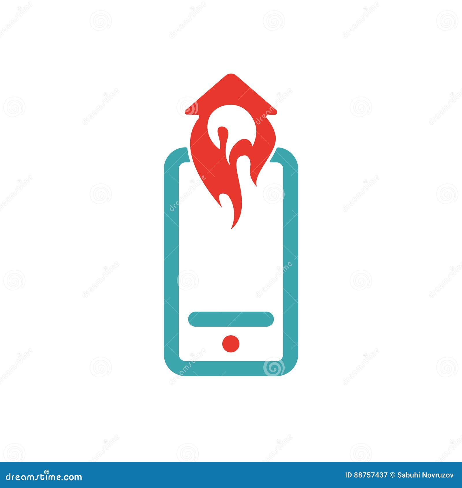 Upload Sign on Smartphone Screen, Vector Icon. Stock Vector ...