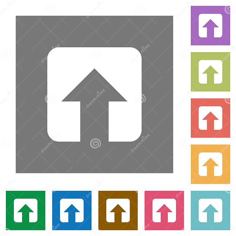 Upload square flat icons stock vector. Illustration of server - 199674966