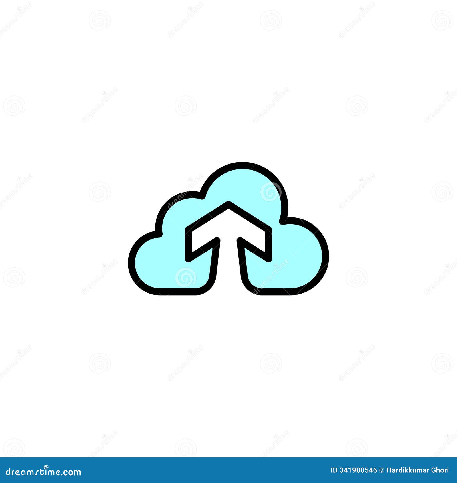 Upload To Cloud Colored Vector Icon on White Background Stock ...
