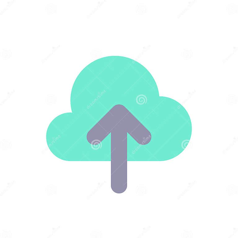 Upload To Cloud Flat Color Ui Icon Stock Vector - Illustration of color, pictogram: 251861007
