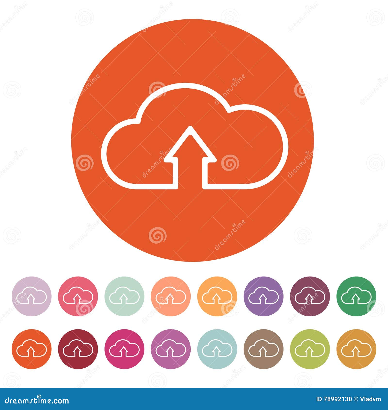The Upload To Cloud Icon. Download Symbol Stock Vector - Illustration ...